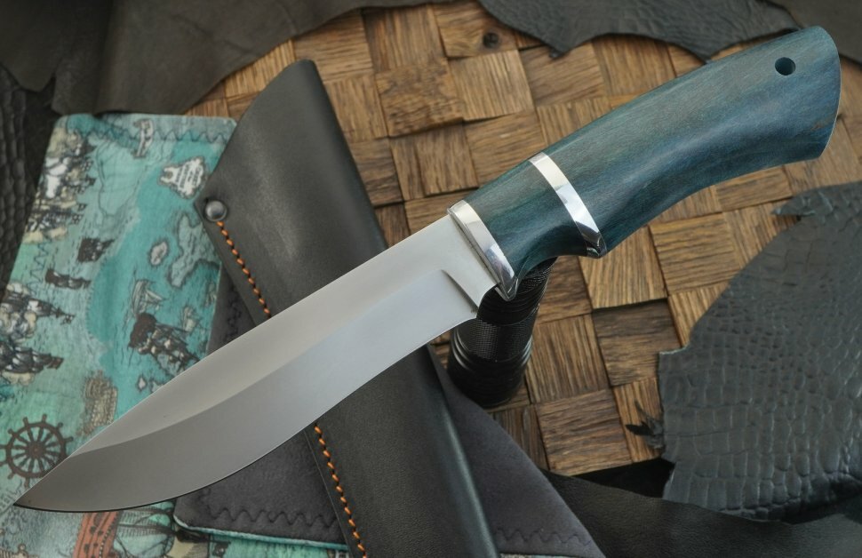 Закаленная сталь нож Комбат 4.0, сталь D2, рукоять карельская береза