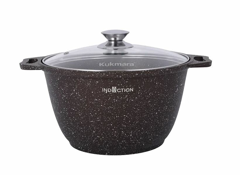 Кастрюля 2 л KUKMARA Marble Induction, кмки23а, алюминий, кофейный мрамор