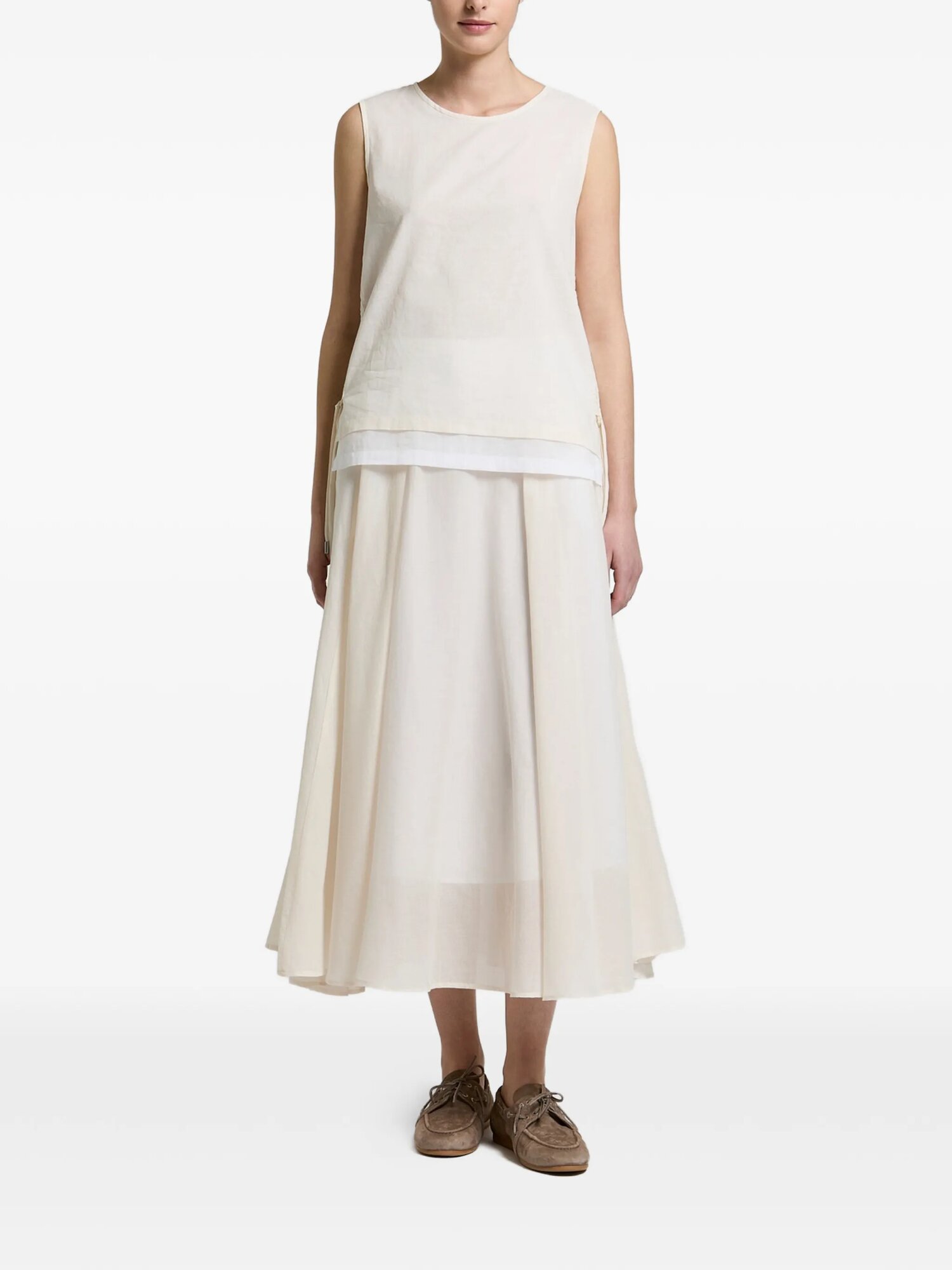 Топ PESERICO Drawstring-side layered-hem top, размер 46, разноцветный — фото 1