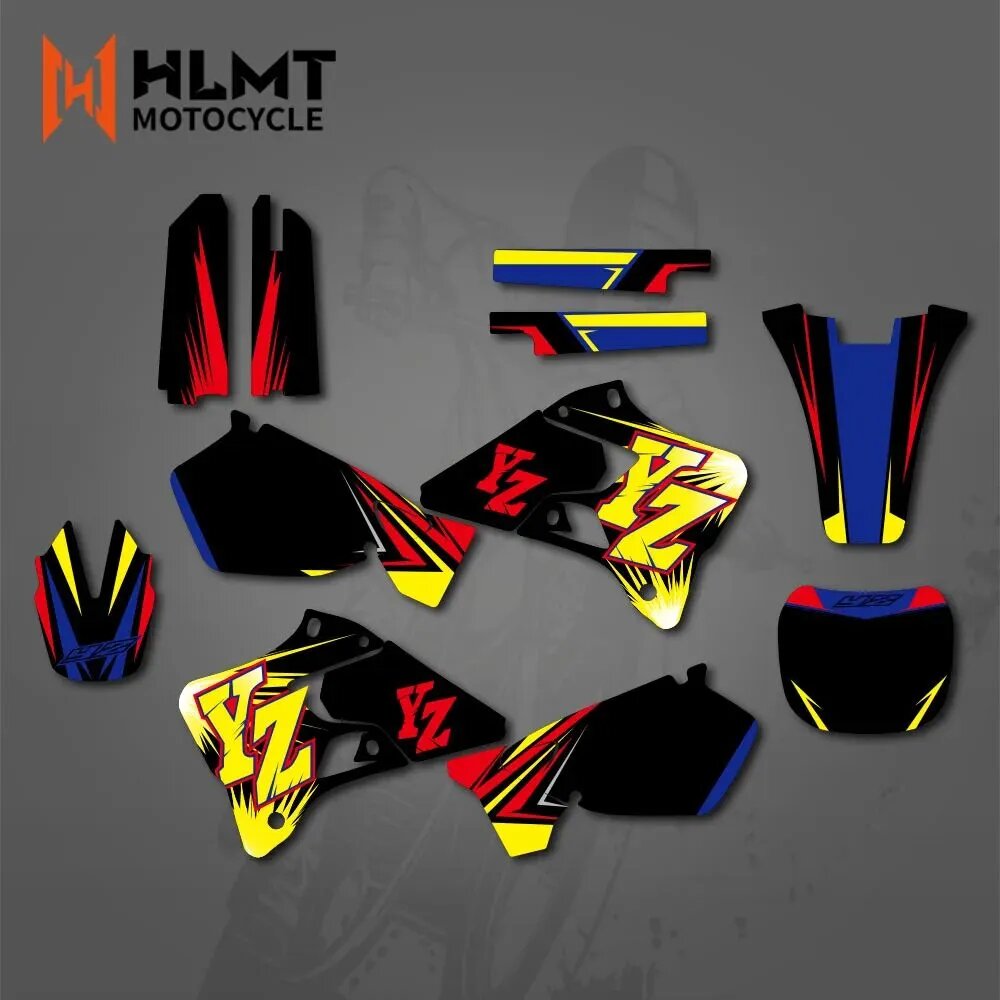 Наклейки для мотоциклов подходят для Yamaha YZ125 YZ250 YZ 125 250 1996-2000 2001 комплект графических фоновых наклеек