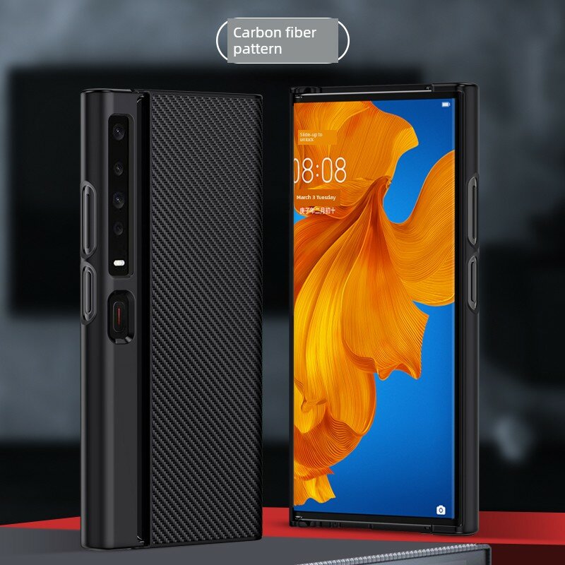 Чехол для Huawei Mate X5 с текстурой углеродного волокна, кожаный, противоударный, полная защита