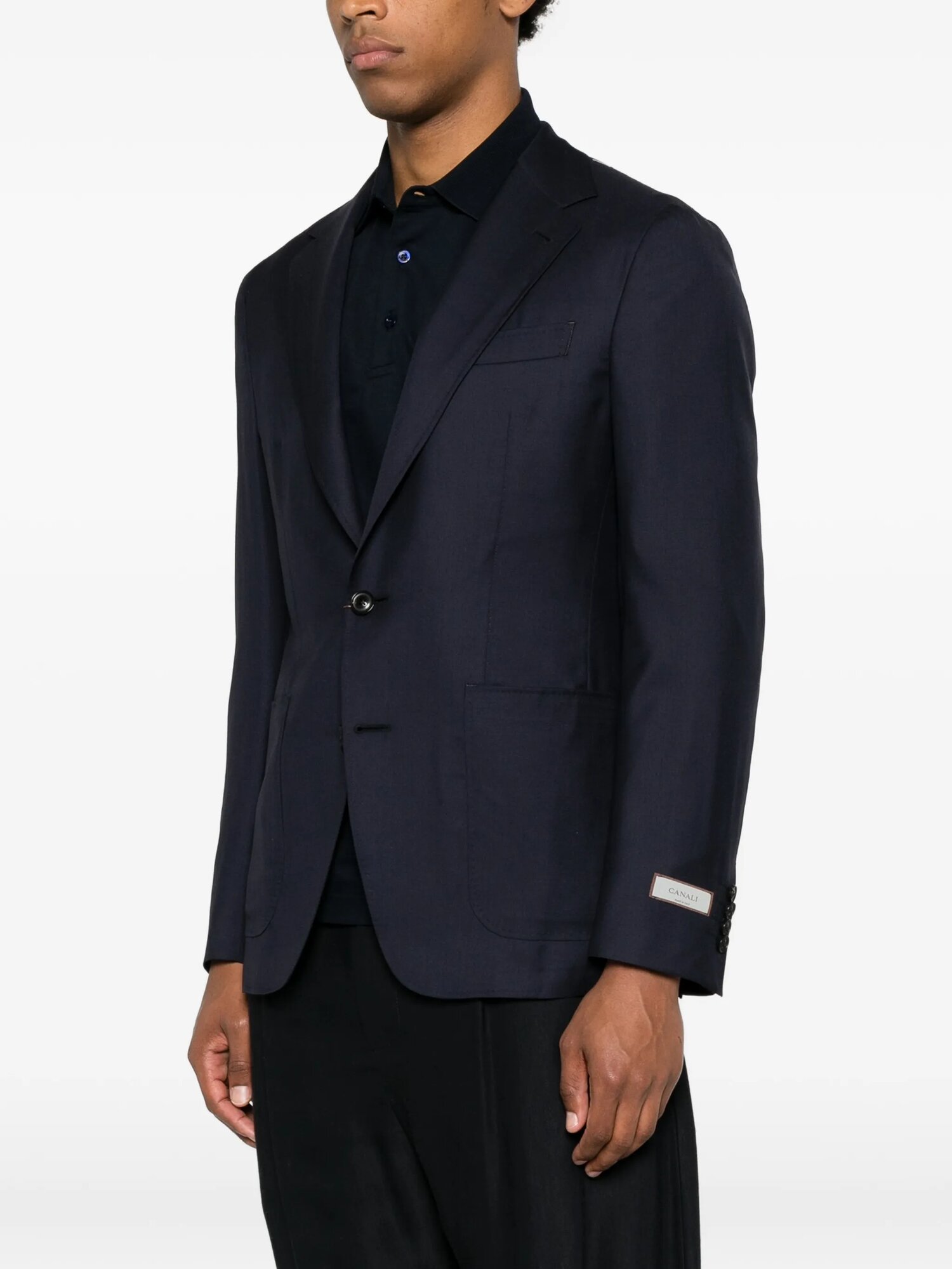 Пиджак Canali Single-breasted notched-lapels blazer, размер 48, blue — фото 1