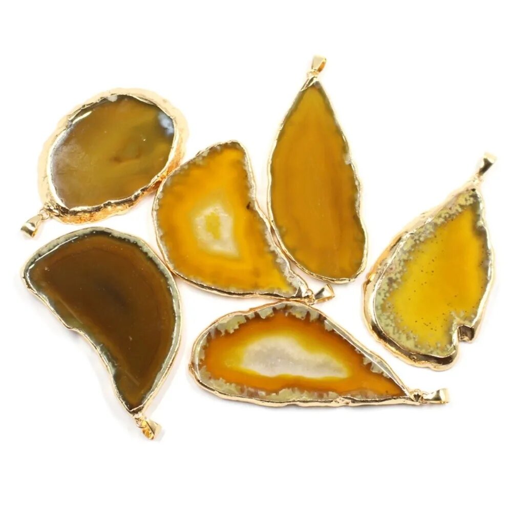 Агатовая геода с позолотой Yellow, 60*40 мм