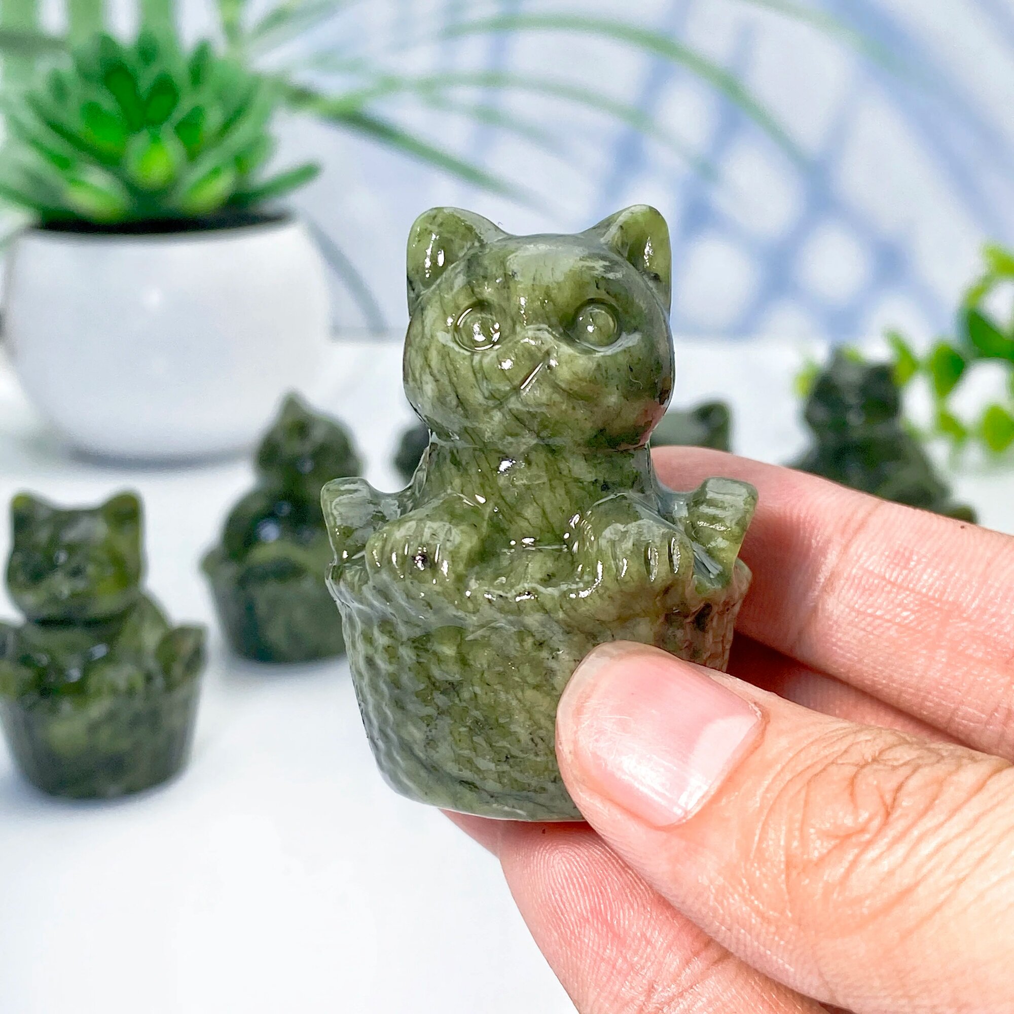 Каменная Фигурка Кошки Xiuyan В Современном Стиле, Уникальная Форма, Коллекционный Подарок Для Семьи И Друзей