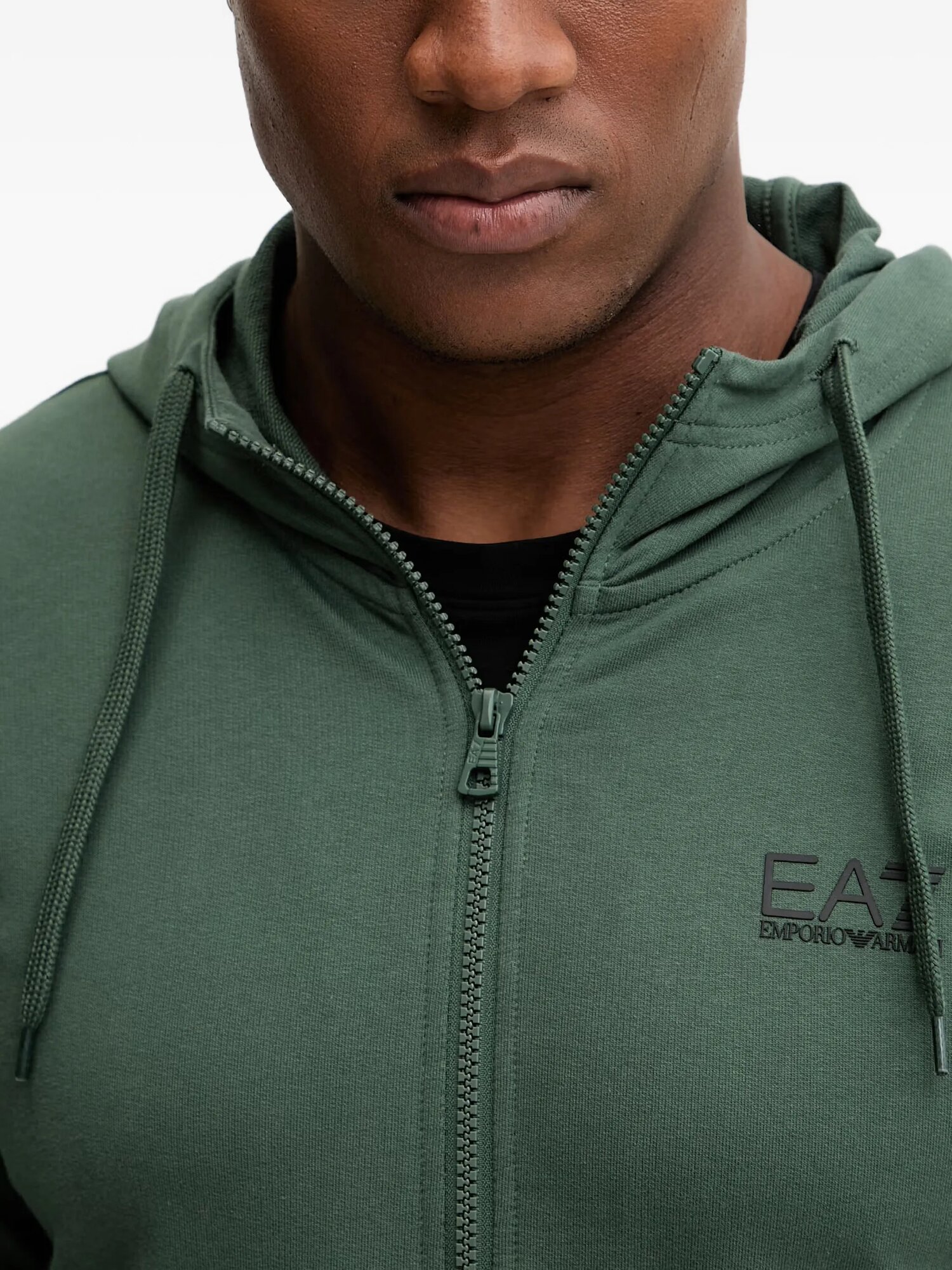 Худи EA7 EMPORIO ARMANI Logo-print zip-up tracksuit, размер 54, , greyish green — фото 1