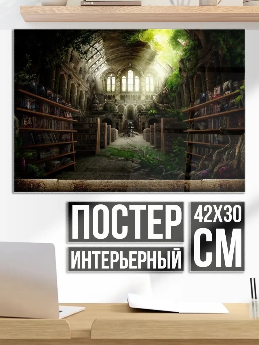 Плакат постер Забытая библиотека