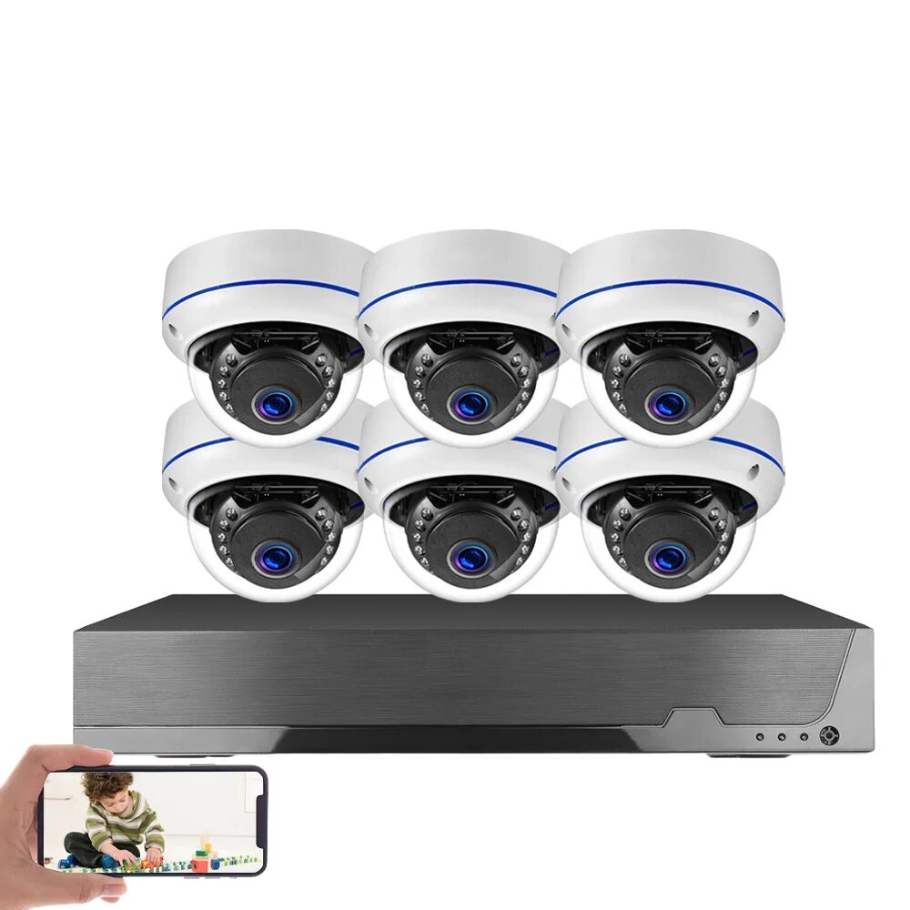 Система видеонаблюдения Tuya 8MP POE Network Surveillance Camera System Kit 4K 8CH NVR Kit наружная водонепроницаемая аудио цктв IP купольная система безопасности камер