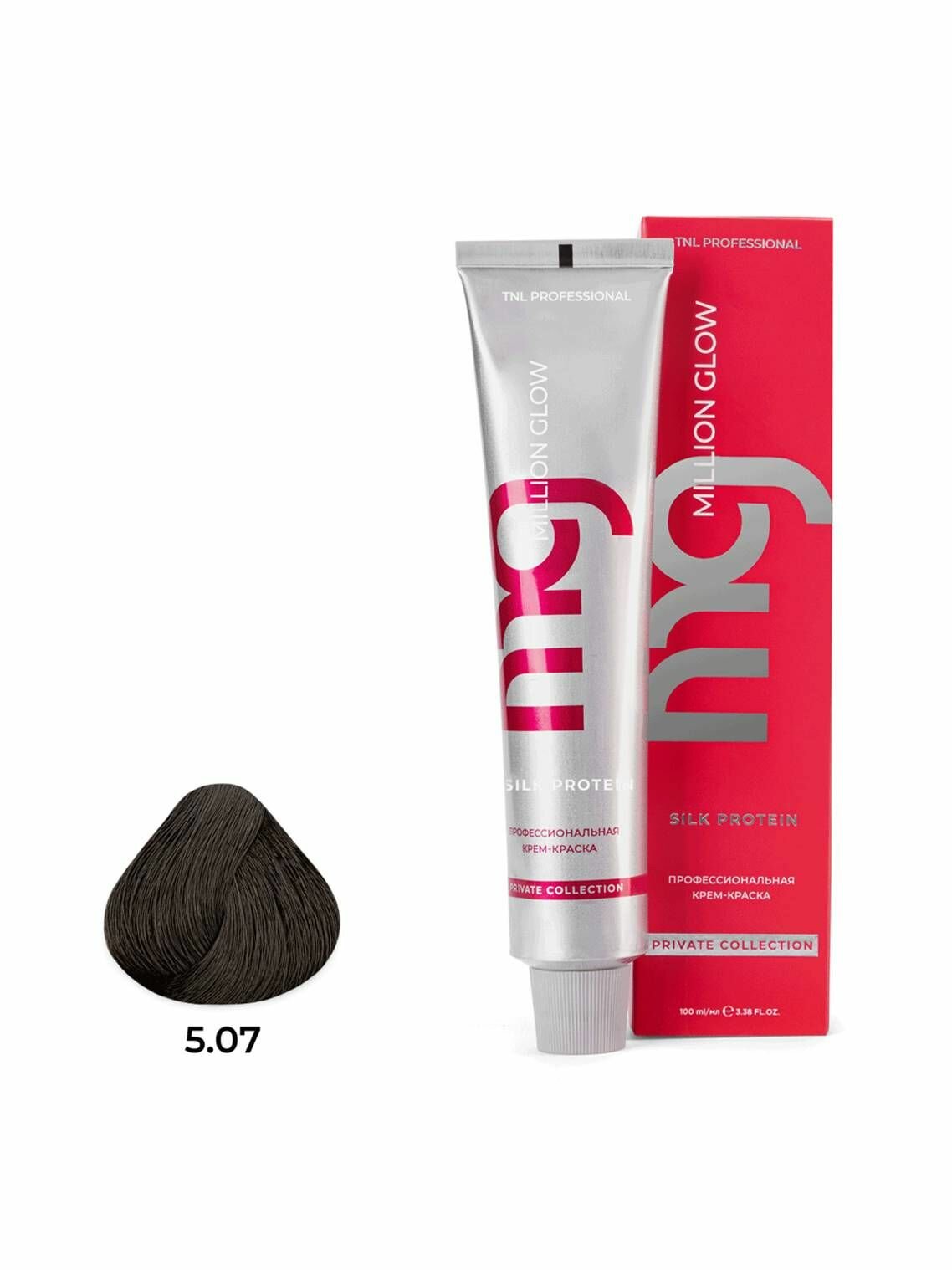 Крем-краска для волос Million glow Private collection Silk protein 5.07