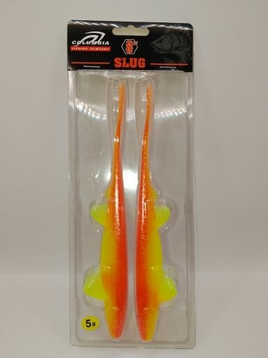 Силиконовая приманка SLUG 8" COLUMBIA fishing company: набор 2 шт, 20см, 25г, мягкая приманка на хищника