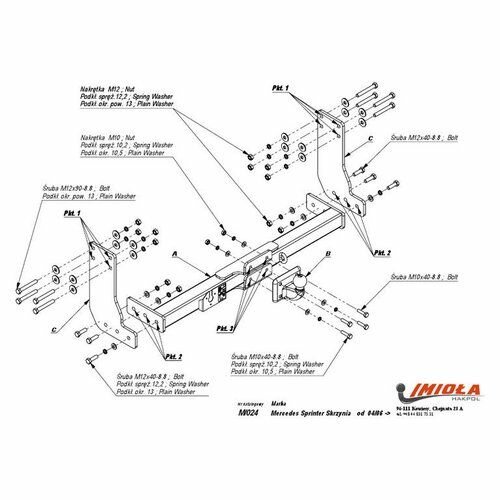 Фаркоп hyundai (kona) IMIOLA m024