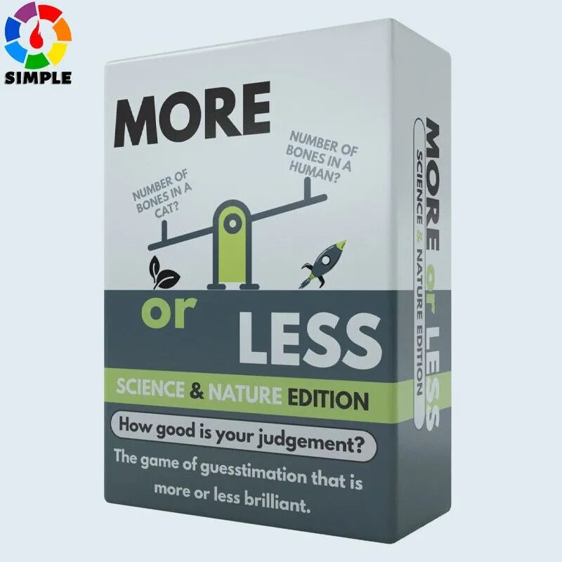 More or Less Science & Nature Edition Card Game - How Good Is Your Judgement? Карточная игра Настольная игра