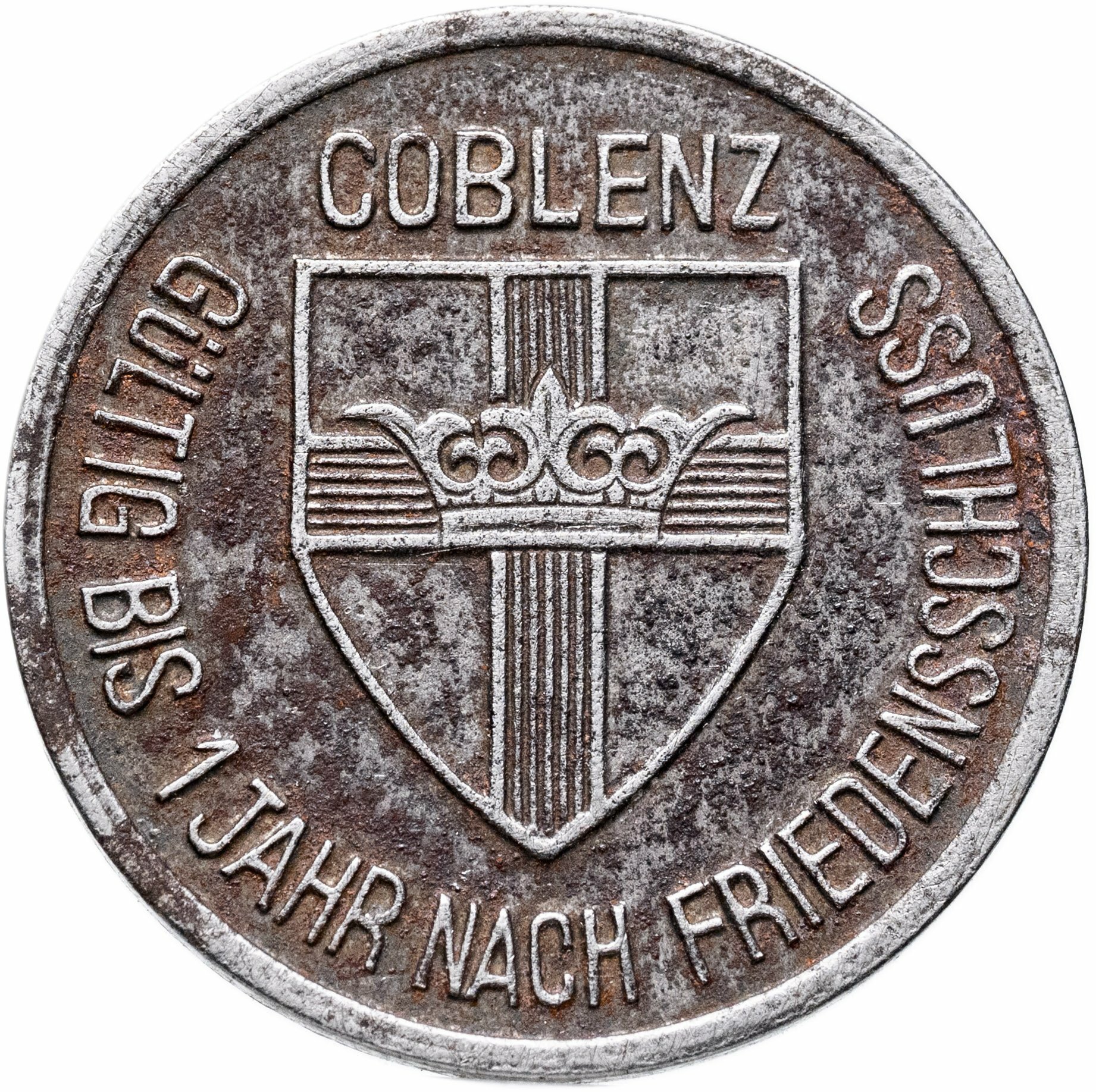 Германия "Кобленц" 25 пфеннигов 1918 нотгельд, Сталь, в сохранности VF