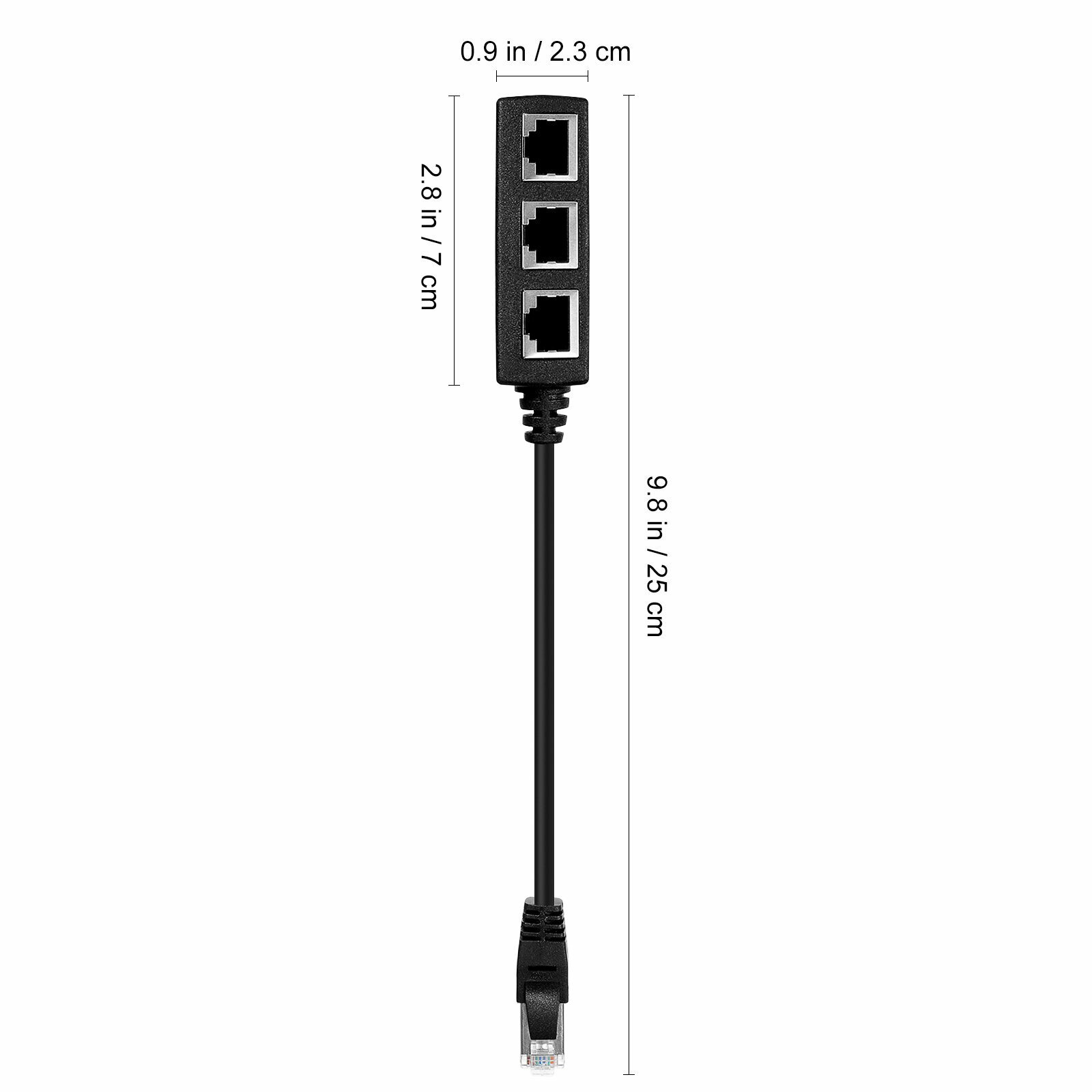 RJ45 Разделитель Ethernet 1 Мужской На 3 Женских Адаптер Кабеля Сетевого Разъема Толстая Плата Черный