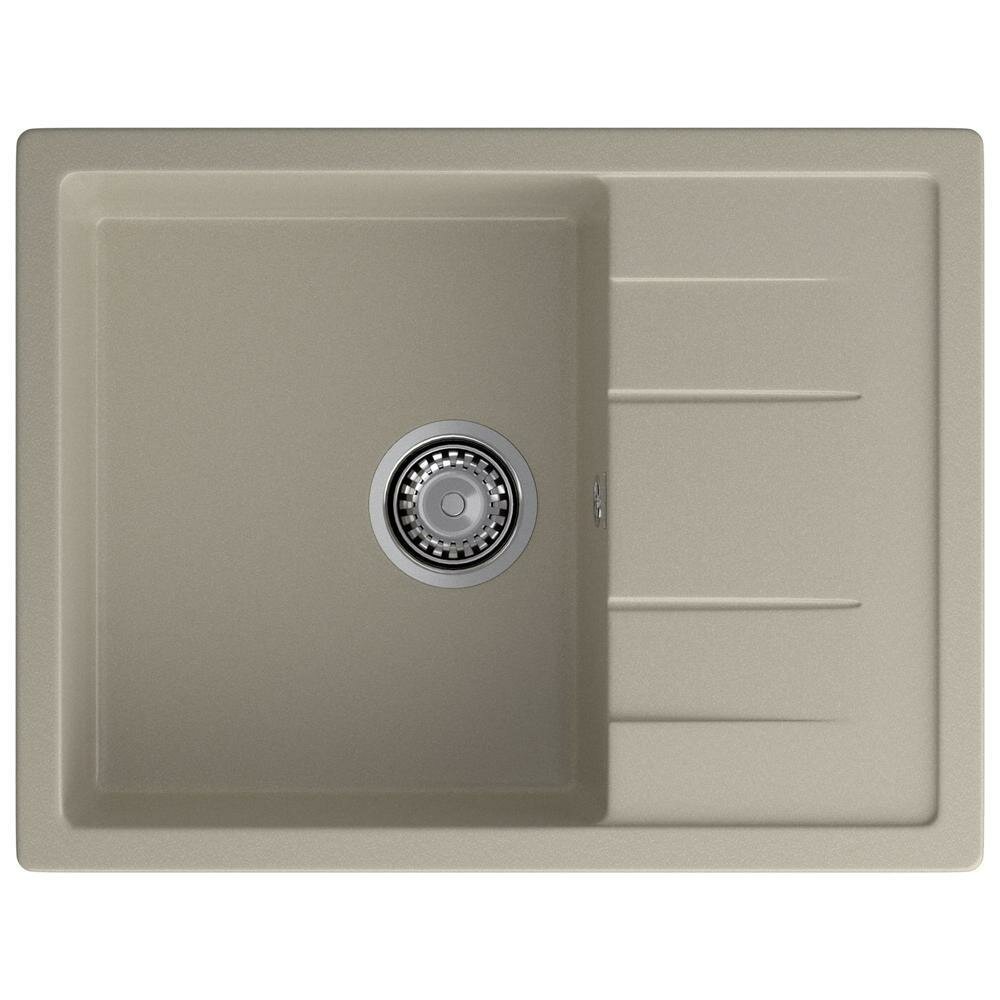 Мойка для кухни GranFest Quadro 65х50 Q-650L топаз, 1 чаша, искусственный мрамор