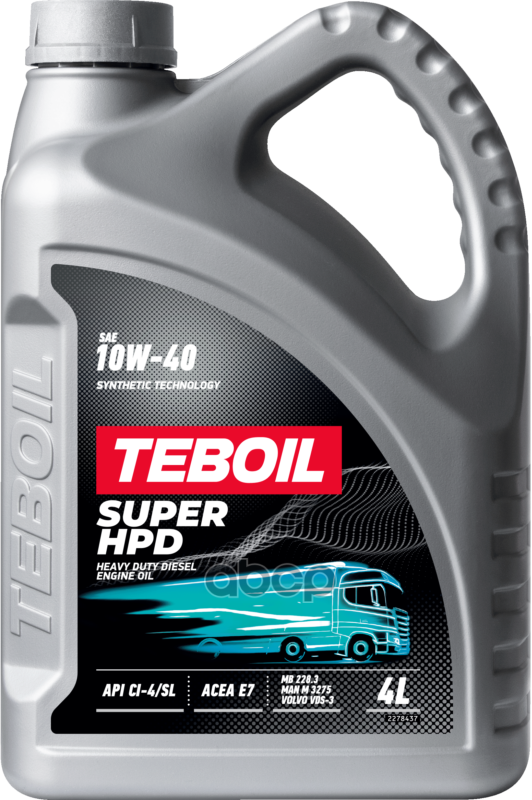Teboil Масло моторное TEBOIL SUPER HPD SAE 10W-40 канистра 4л TEBOIL SUPER HPD SAE 10W-40