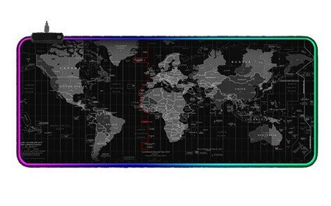 Большой настольный коврик с RGB-подсветкой и клавишами быстрого доступа для игр и киберспорта, подставка для клавиатуры и мыши.