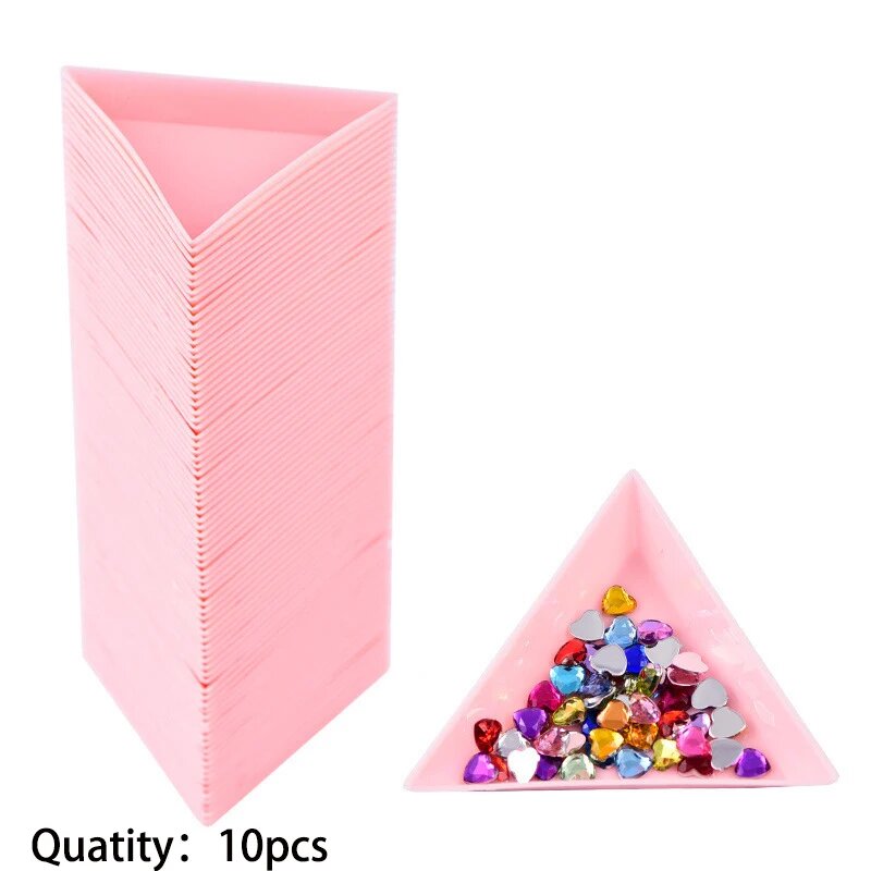 Трайзельные контейнеры для страз, 10 шт, розовый (Color: 25)