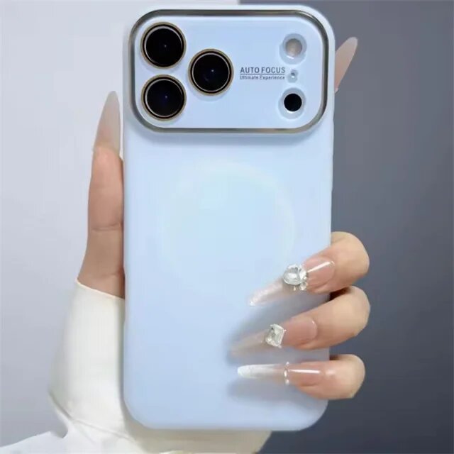 Матовый магнитный чехол-накладка с большим окном для MagSafe для iPhone 17 16 14 15 Pro Max 5G, поддерживающий беспроводную зарядку, Candy Defender Cover