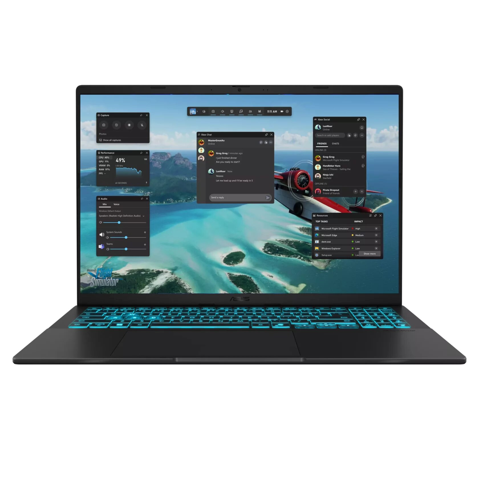 Игровой ноутбук ASUS V16 (Core 7, 16 ГБ, 1 ТБ, RTX 5070, 144 Гц, Win 11) Черный