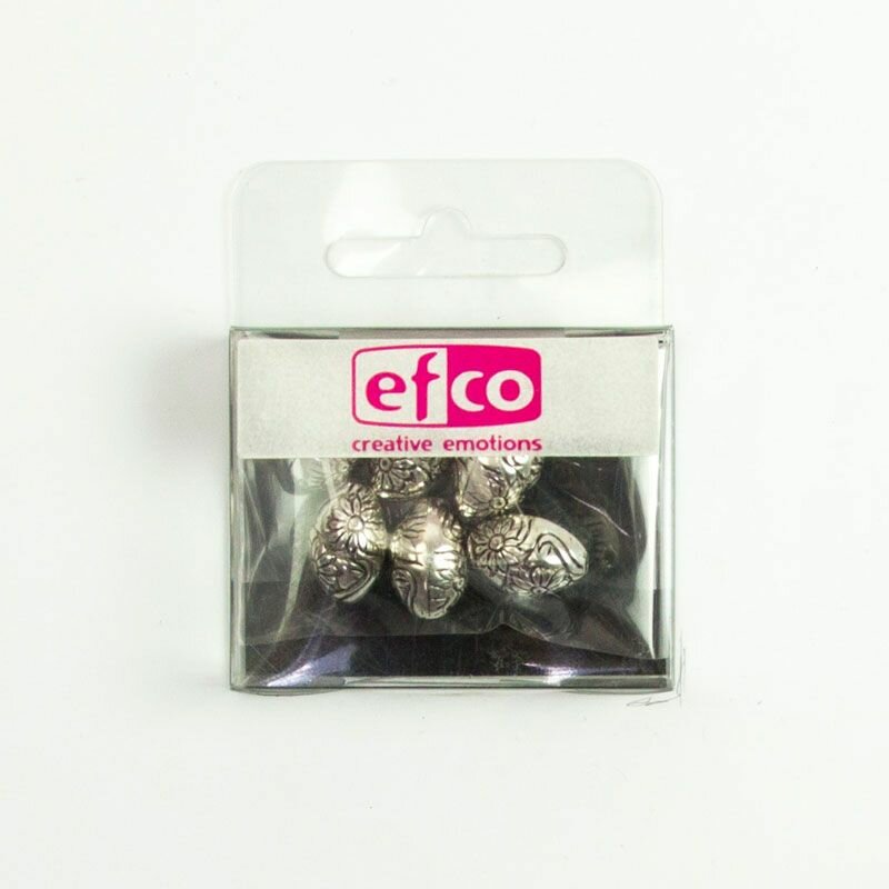 Бусины EFCO Серебристые, 10х13 мм, 6 шт