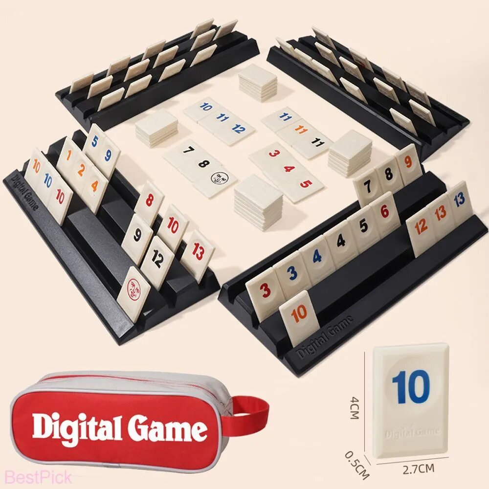 Размер плитки 4*2.7cm Настольные игры Rummikub 106 Плитка для семейного путешествия Переносной израильский маджонг