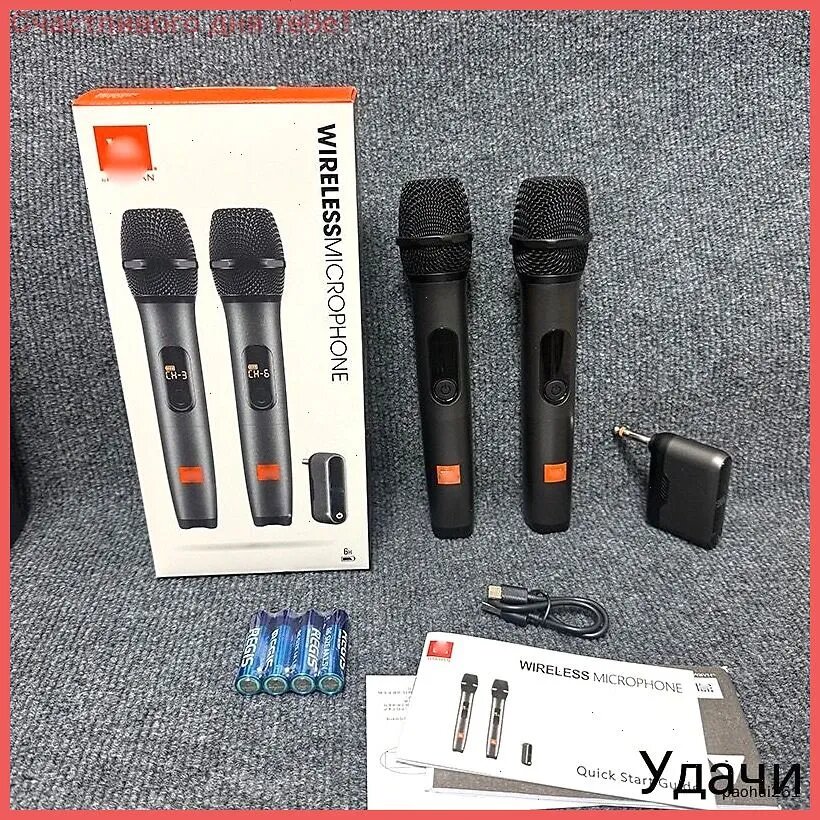 Микрофон универсальный Беспроводной микрофон JBL Party Box - 1 цифровых беспроводных микрофона, Чистый голос, четкий звук, Стабильное подключение на частоте 2,4 ГГц, совместимость со всеми колонками PartyBox-Черный, черный