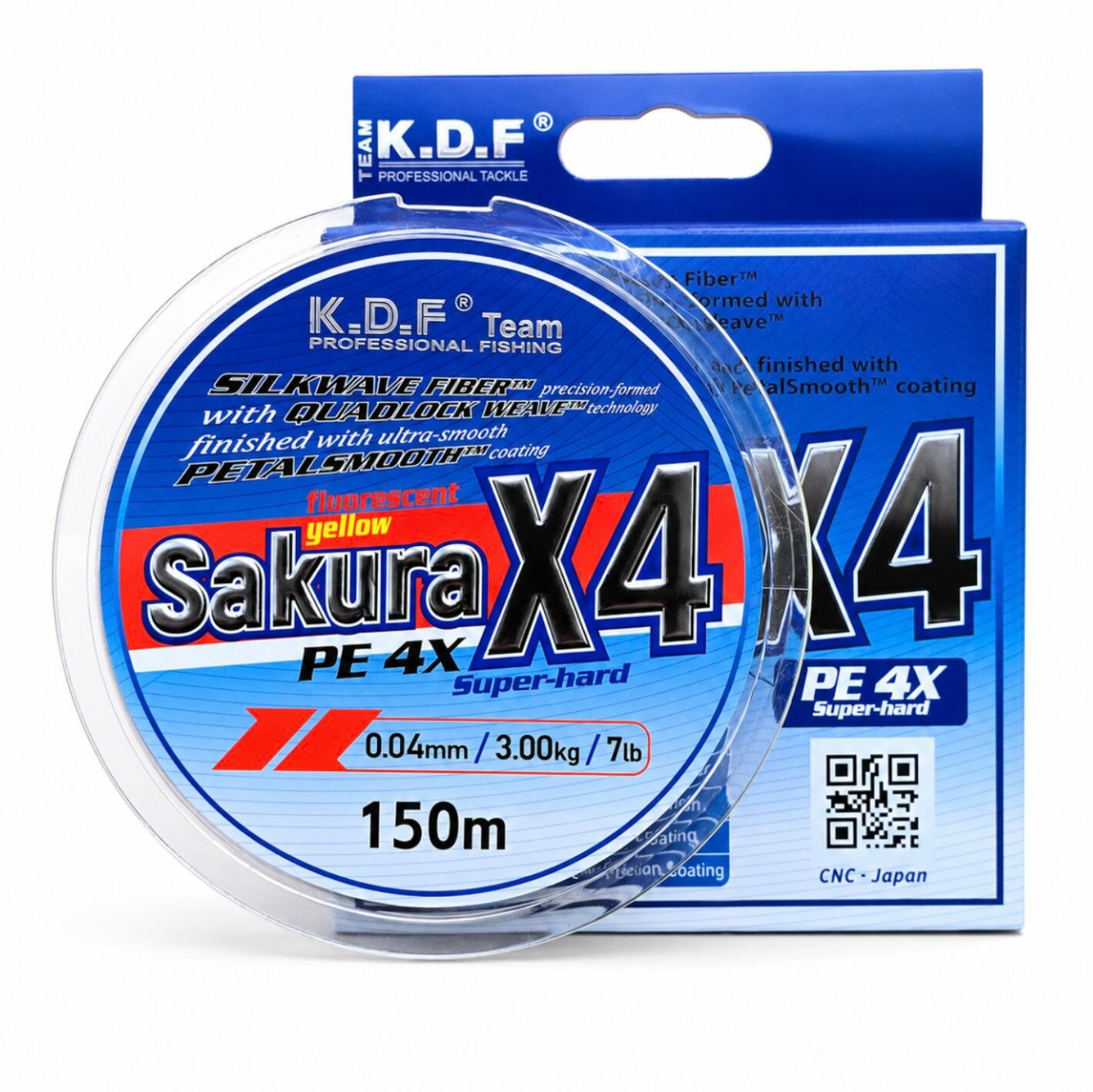 Плетеный шнур для лайтовой/ультралайтовой/форелевой ловли K.D.F Sakura X4 0,04 мм 150 м