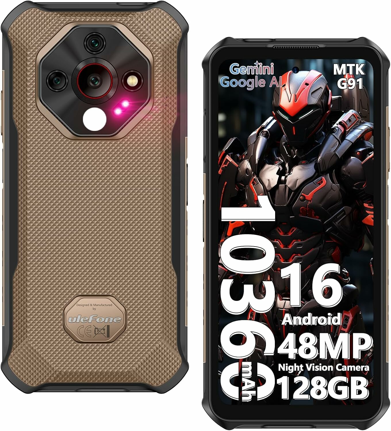 Ulefone Armor X16 — защищенный смартфон, 10360 мАч, 12 (6+6) ГБ 128 ГБ, 6,56-дюймовый экран.