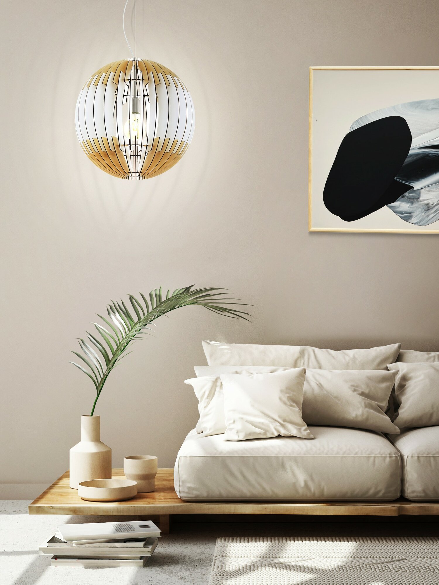 Светильник подвесной EGLO Olmero 32847 E27, дерево/металл, LED, 60Вт