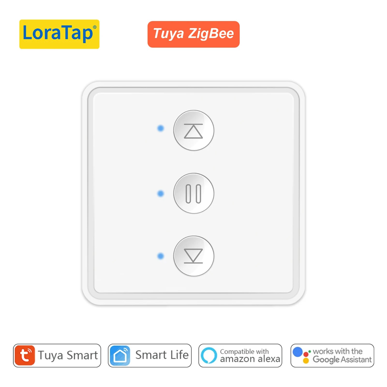 Беспроводной выключатель для штор LoraTap 80x80 белый 1 PACK