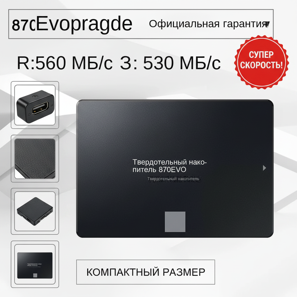 870EVO Универсал Твердотельный Накопитель SSD 4TB SATA3 Интерфейс 2,5 Дюйма