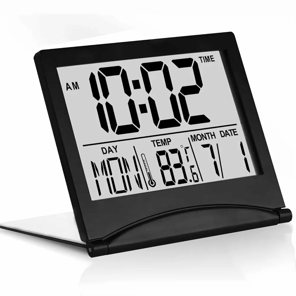 Складные цифровые часы-календарь Feisifan black