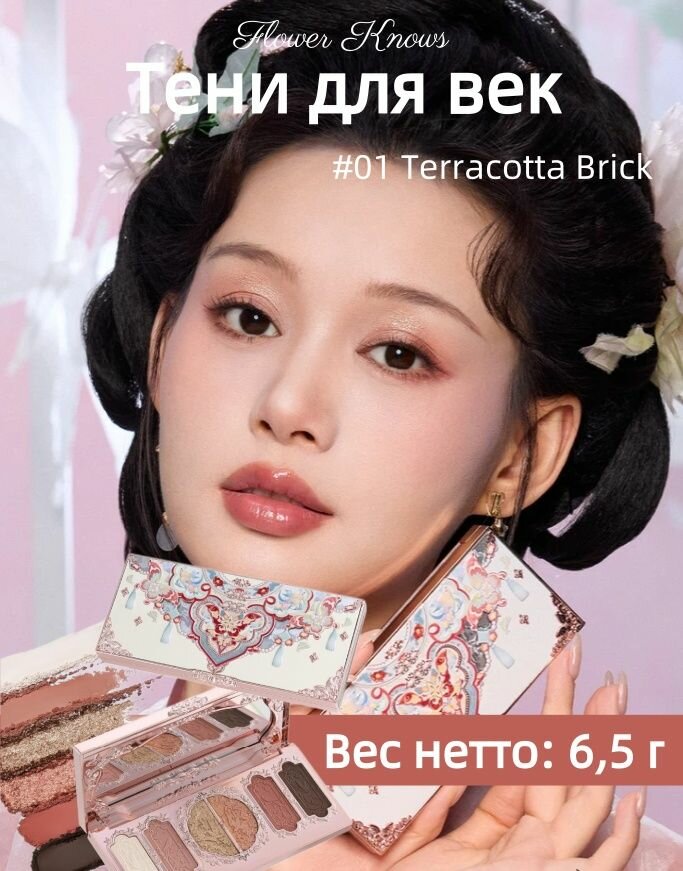 Flower Knows Butterfly Cloud Collar Палитра теней для век, 6,5 г - 01 Terracotta Brick