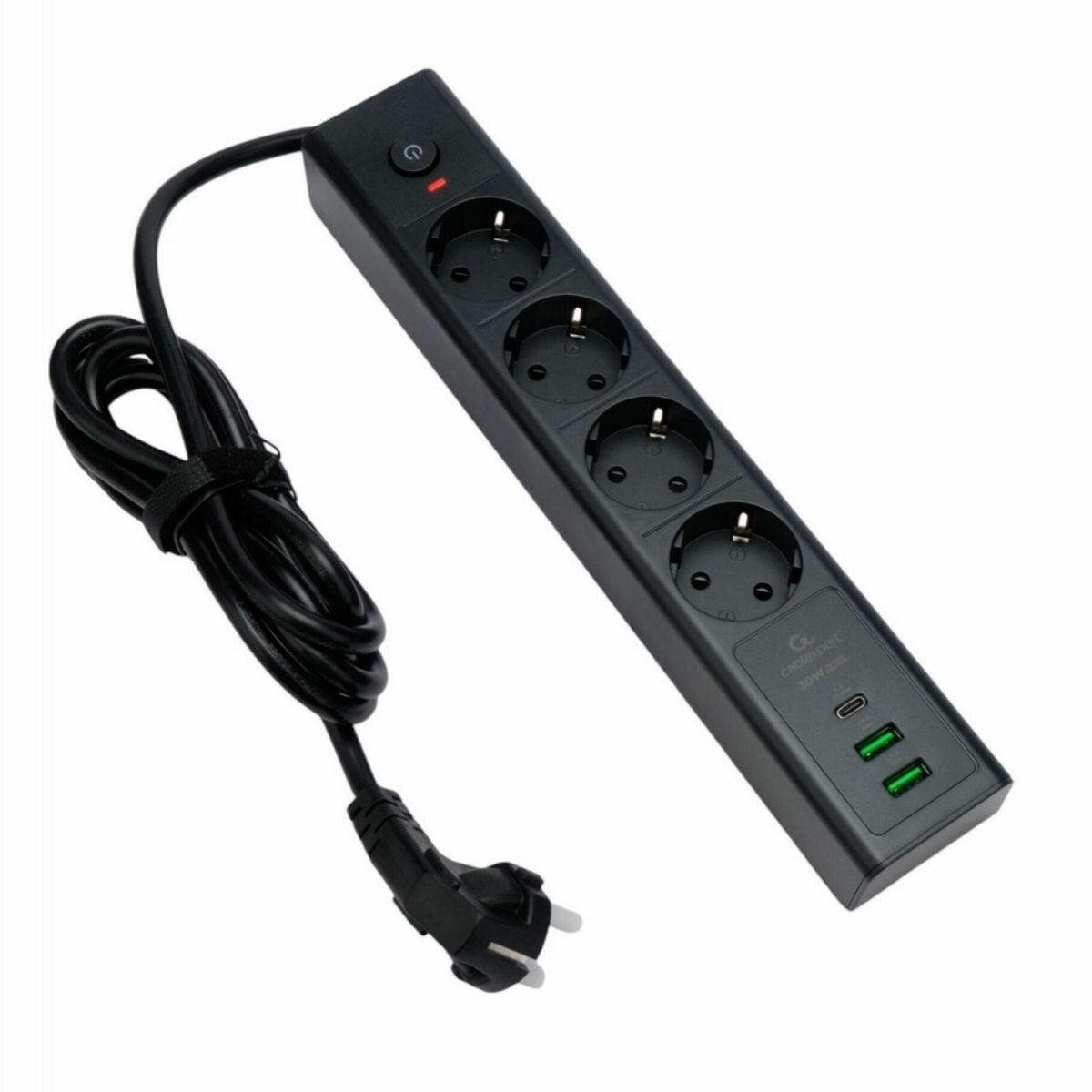 Сетевой фильтр Cablexpert Exnovo EXN-4-CU2-B-2 черный