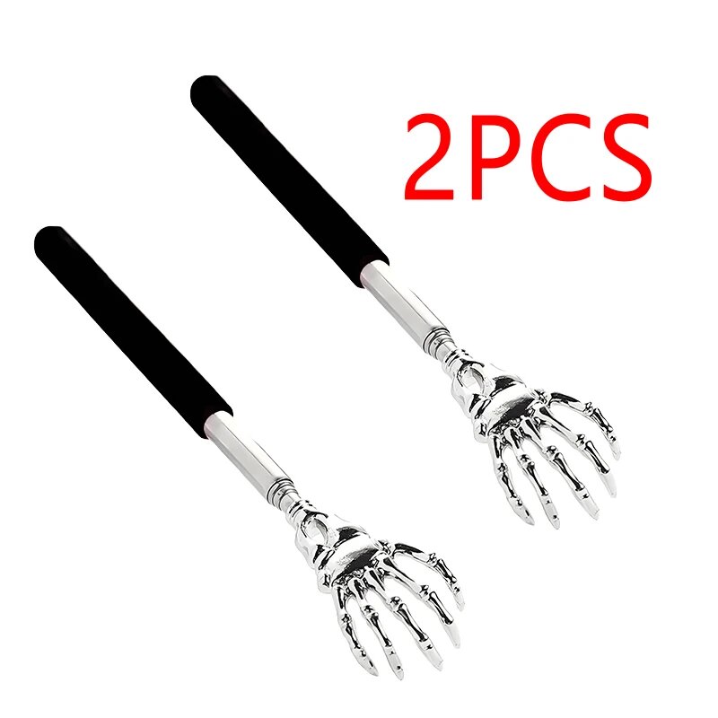 Телескопическая палочка для массажа из нержавеющей стали black-2PCS
