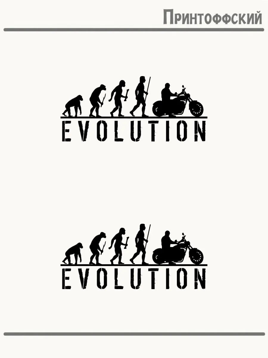 2-е (Две) Термонаклейки эволюция evolution