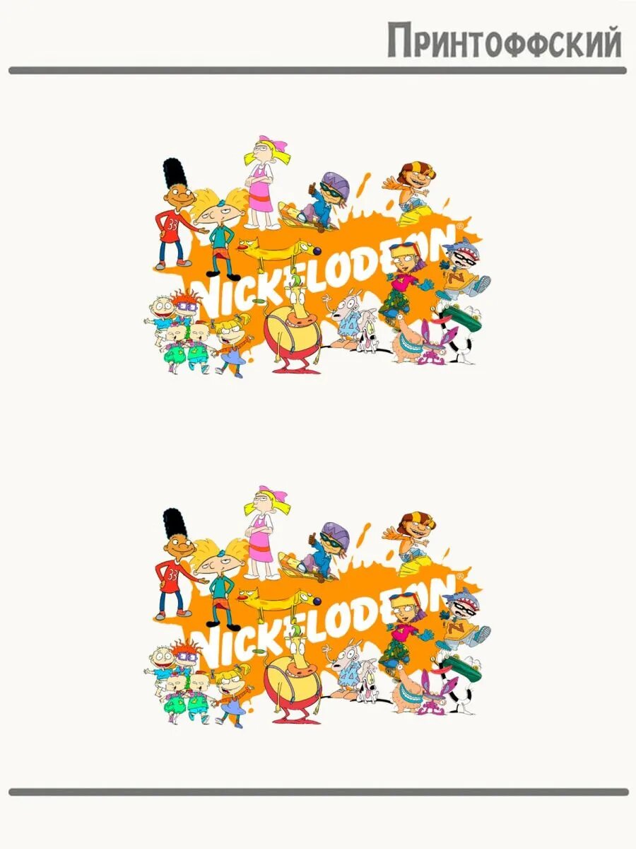 2-е (Две) Термонаклейки ы nickelodeon никелодеон