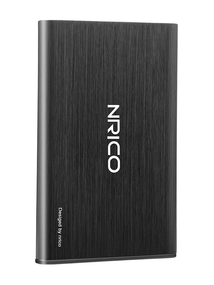 NRICO 250GB Черный Портативный Внешний Жесткий Диск с Защитным Чехлом, Переходником и Кабелем для Аппаратов Android