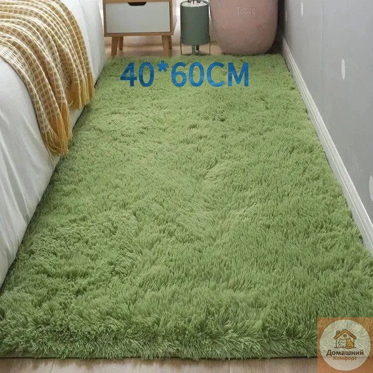 Коврик прикроватный 40x60 см 40 мм мрамор темно-зеленый