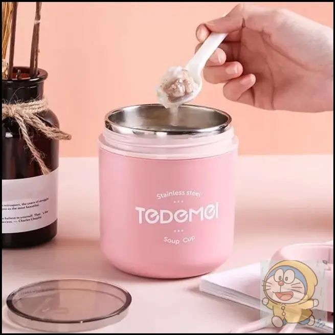 Термос для еды 0.53 л, непроливайка с крышкой-чашкой, сохраняет тепло и холод до 4 часов, подходит для посудомоечной маш