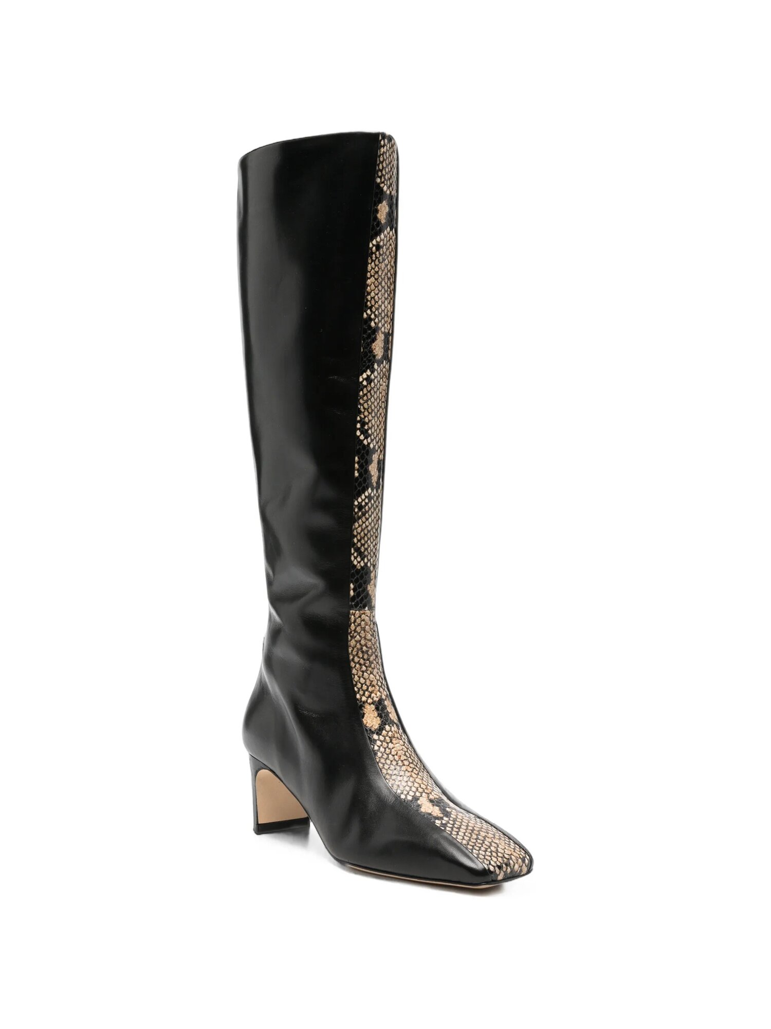 Ботинки Aeyde Snakeskin-effect panelled boots, размер 39, black — фото 1