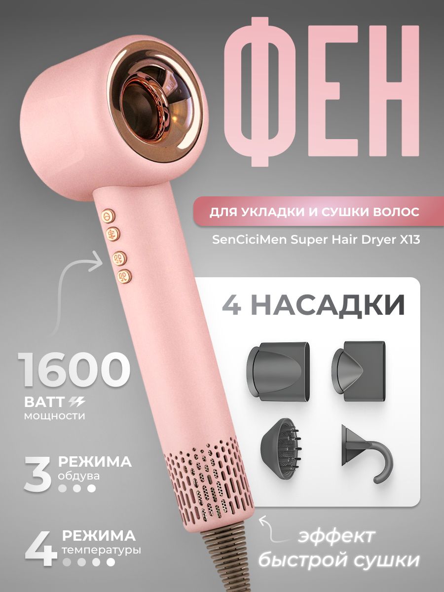 Фен для волос SenCiciMen Hair Dryer X13 Pink