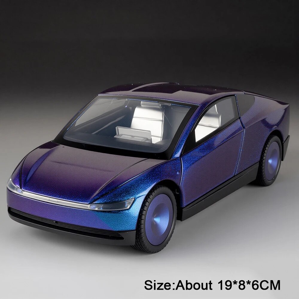 Машинка-игрушка Макeda Пикап-трейлер 1:24 Металл со светом и звуком Robotaxi Purple