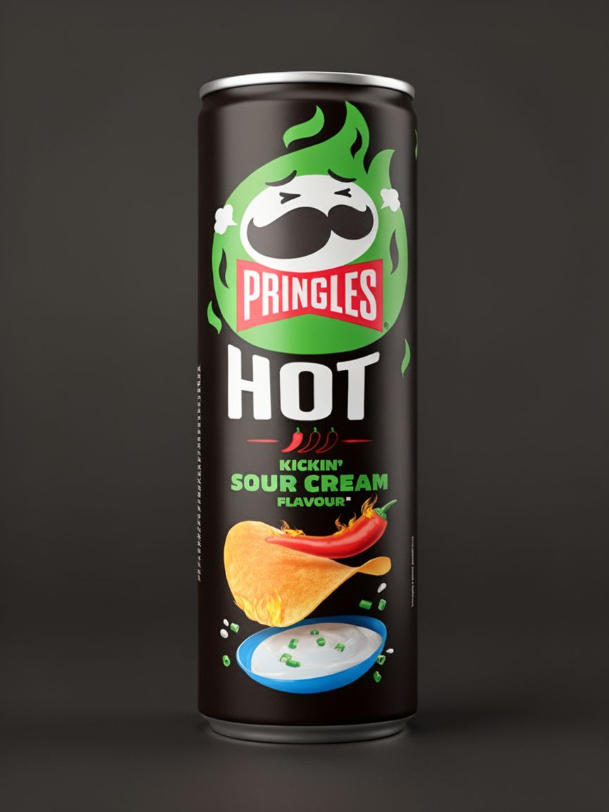 Чипсы Pringles HOT Kickin' Sour Creme Flavour Сметана 160 г