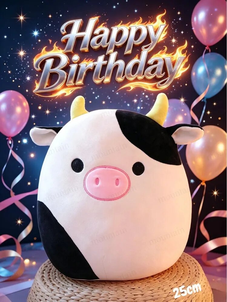Игрушка Подушка С Надписью Happy Birthday Мягкий Подарок Для Детей И Взрослых