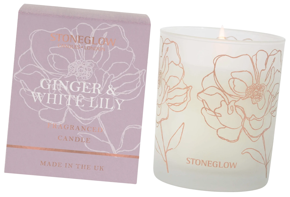 Ароматическая свеча Стоунглоу Имбирь и Белая Лилия объёмом 240 гр - Ginger and White Lily