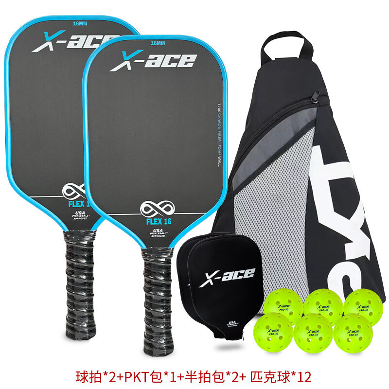 Набор ракеток для пиклбола X-ACE Peak Pickleball T700 из углеродного волокна (цельная конструкция из пеноматериала)