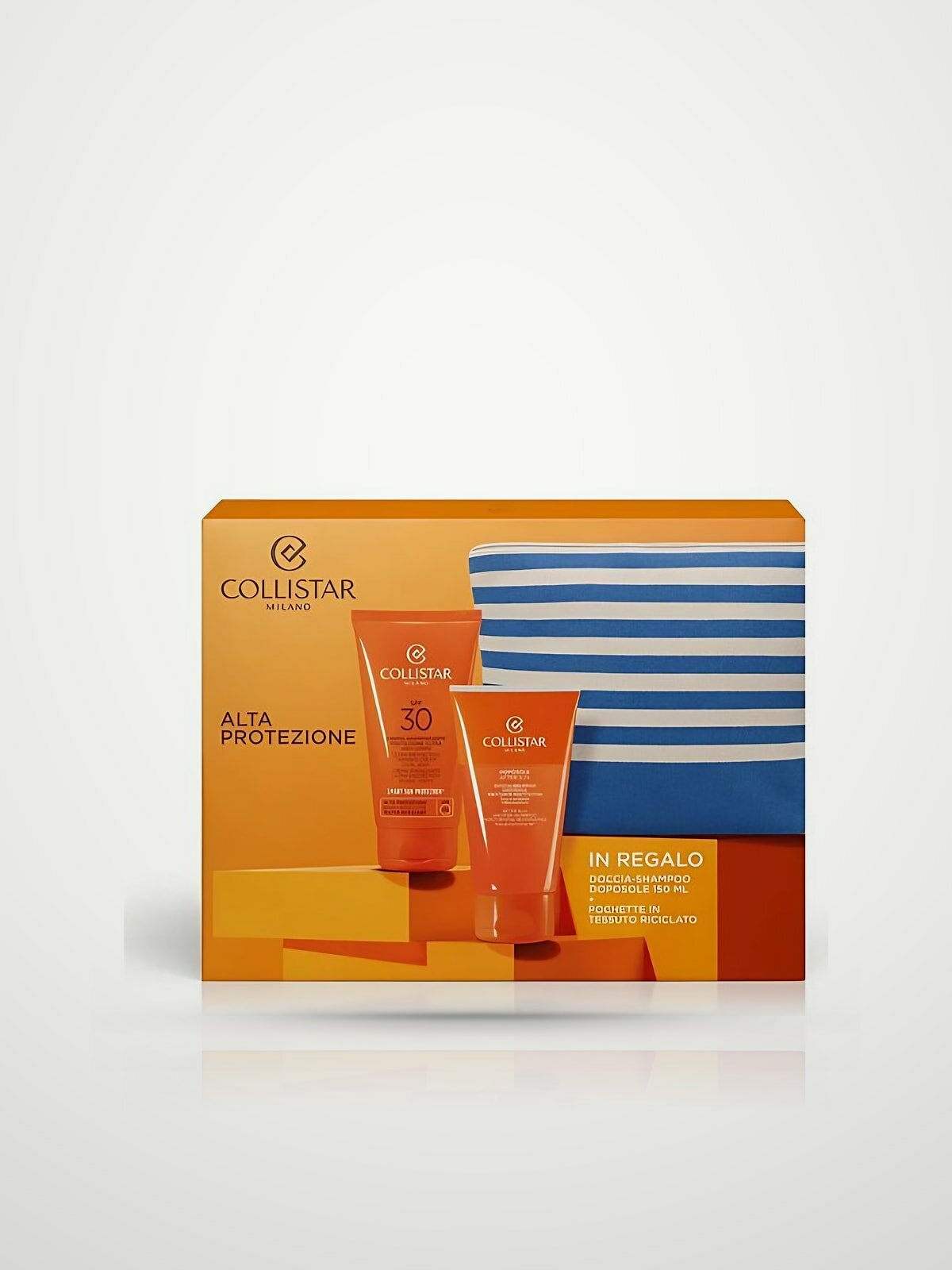 Collistar Набор Для загара 2024 Ultra Protection Tanning Cream SPF30 150 ml + After-Sun Shower Shampoo 150 ml + Сумочка