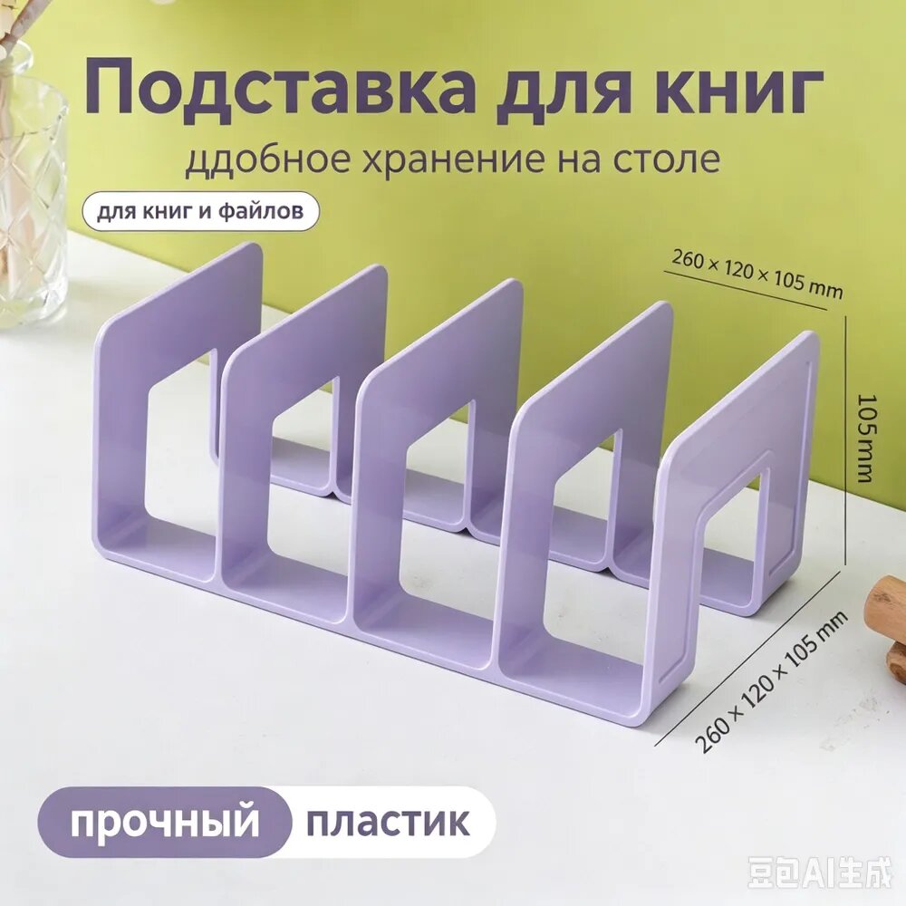 Настольный книжный держатель пластиковый 4 цвета