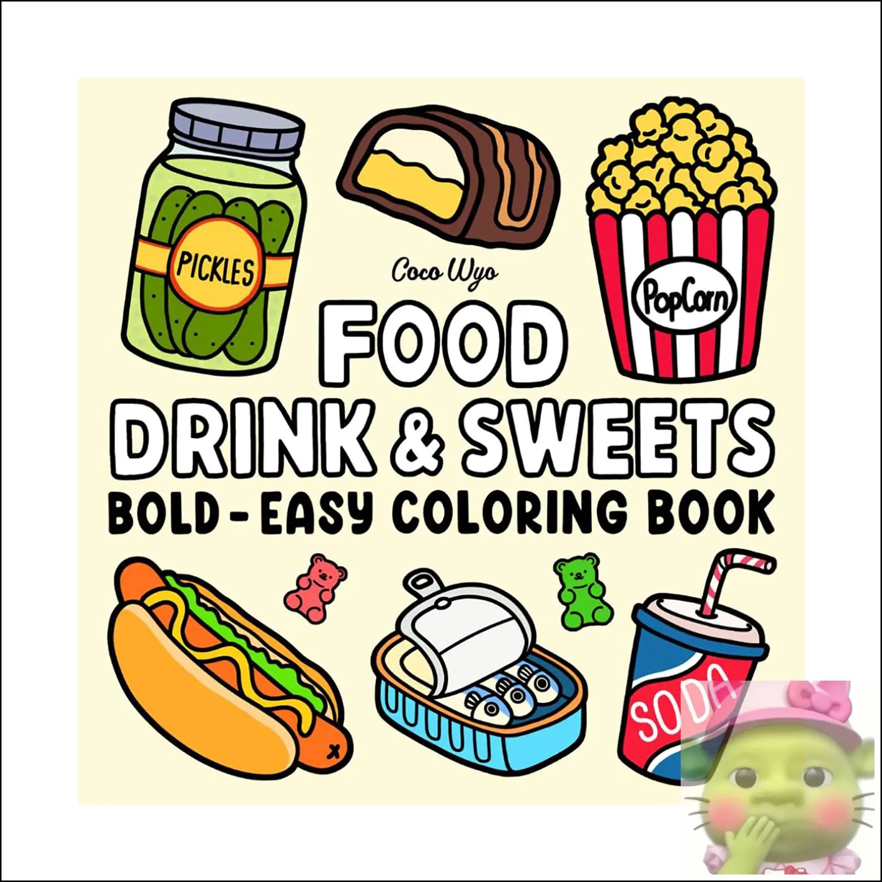Раскраска антистресс для детей и взрослых "Food Drink & Sweets" тема Еда и напитки, формат книга
